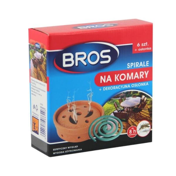 BROS spirale na komary 6 szt + dekoracyjna osłonka - Arena.pl