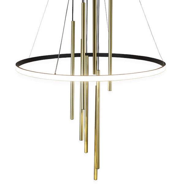 Nowoczesna lampa wisząca Luna 8978 Amplex do pokoju tuby mosiądz - Arena.pl