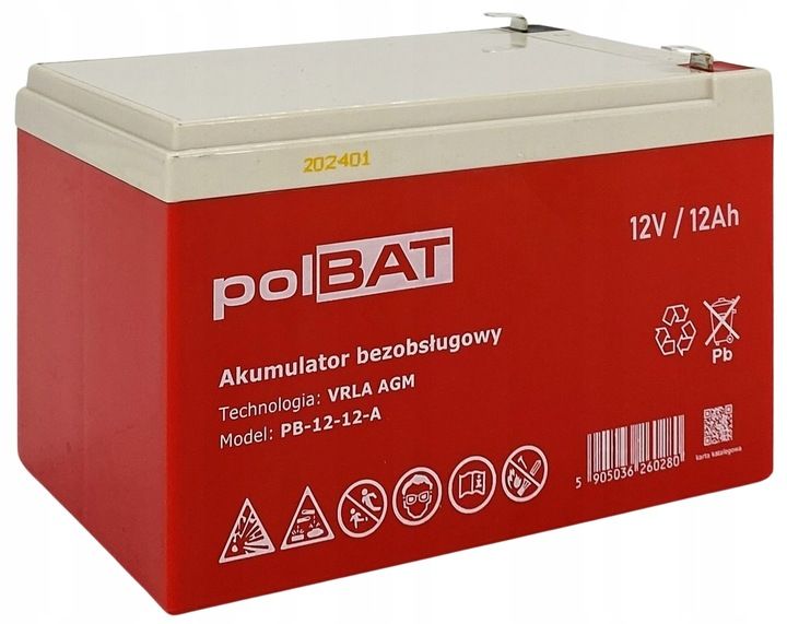 AKUMULATOR VRLA AGM 12V 12Ah POLSKA MARKA BEZOBSŁUGOWY (wymiar 14Ah/15Ah) - Arena.pl