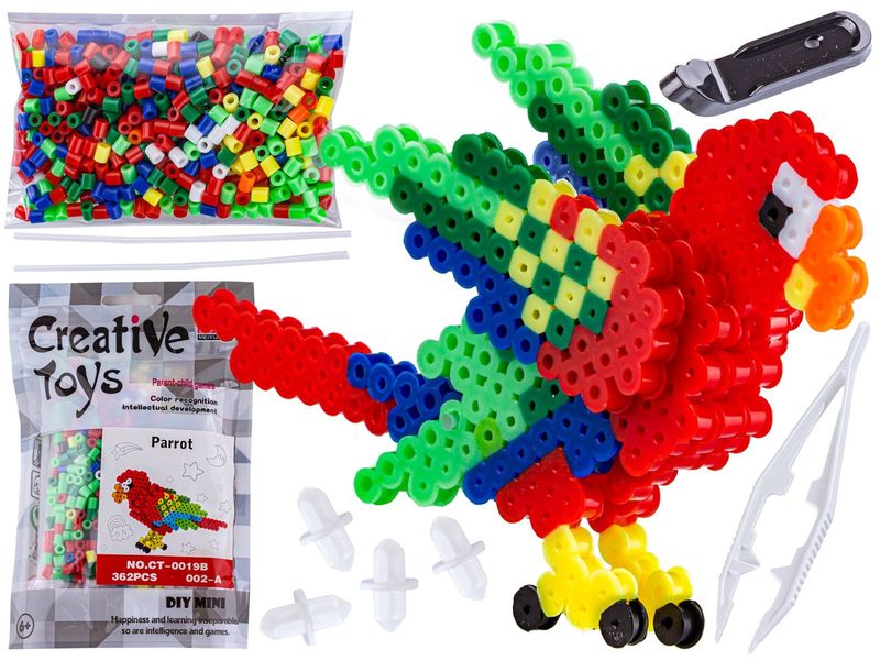 Koraliki do prasowania Wersja 3D, PAPUGA, ARA Ptak, Saszetka ...