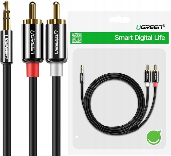 Kup Kabel 1m mini Jack - 2 x RCA cinch chinch UGREEN kabel audio mocny ...