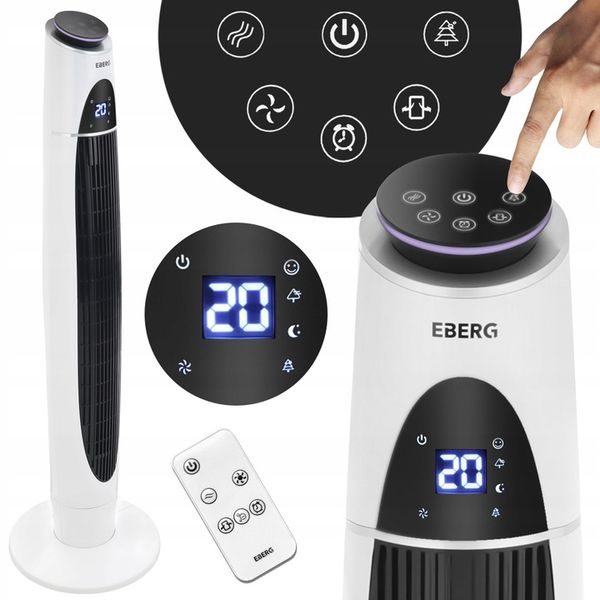 Wentylator kolumnowy EBERG ACUM wiatrak stojący podłogowy JONIZACJA LED ...