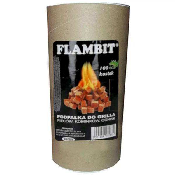 Podpałka do grilla i kominka "Szare kostki", tuba, Flambit, 72 szt ...