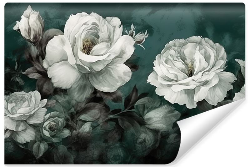 Fototapeta Do Salonu PIWONIE Peonie Abstrakcja Beton 300cm x 210cm - Arena.pl