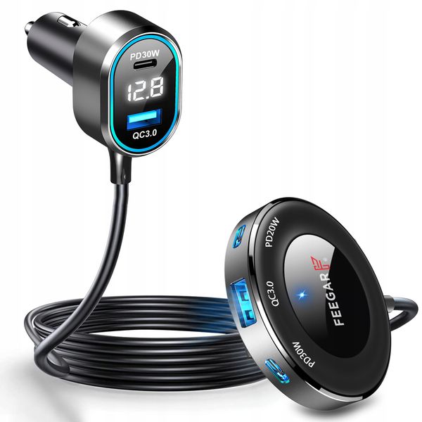 Rozdzielacz Gniazda Zapalniczki Feegar 12-24V 5Usb - Arena.pl