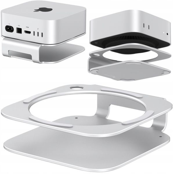 Stojak aluminiowy podstawka MS60 do Mac Mini M4 M4Pro srebrna - Arena.pl
