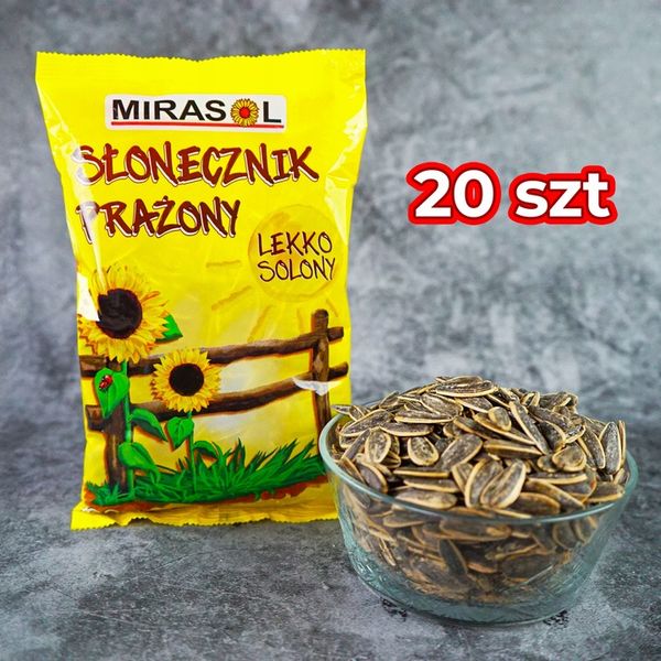 Kup Słonecznik lekko solony Mirasol 190g Prażony, Czarny, Świeży, Duże ...