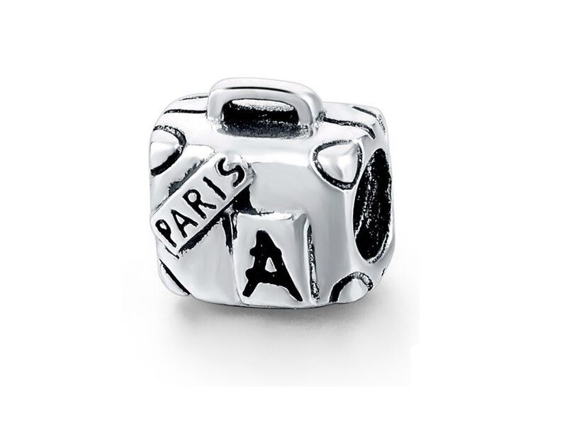 Kup Rodowany srebrny charms pandora walizka torba podróżna suitcase ...