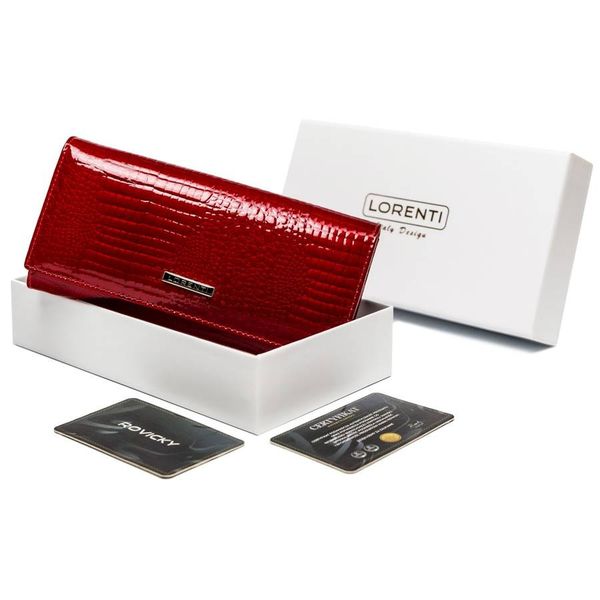 Kup Skórzany, lakierowany portfel damski z zewnętrzną kieszonką ...