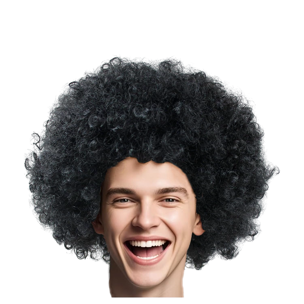 Kup Peruka Afro kręcona czarna strój disco klaun przebranie gęste loki ...