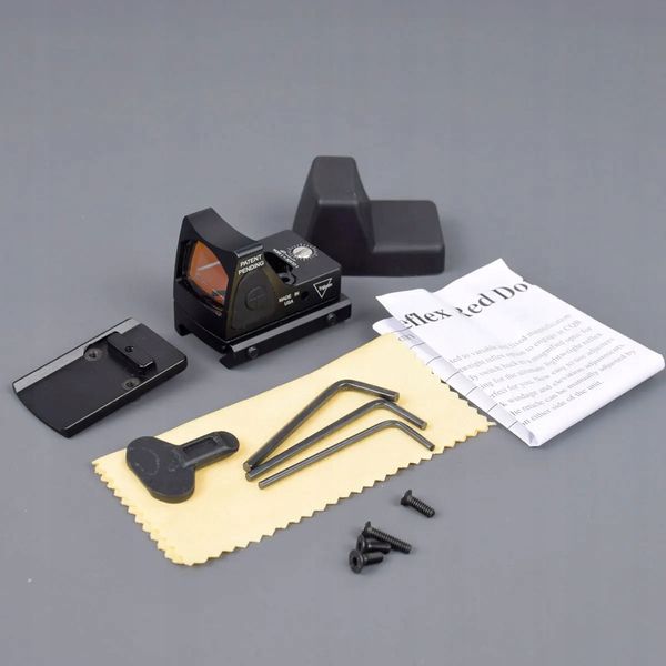 KOLIMATOR CELOWNIK LUNETA Mini CzerwonyRED Glock 17 19 AR15 M4 +Płytki ...