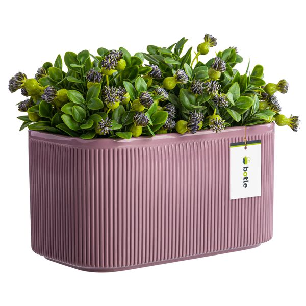 Doniczka osłonka ceramiczna Różowa 25,5 cm H13,5 cm Połysk Nowoczesna ...