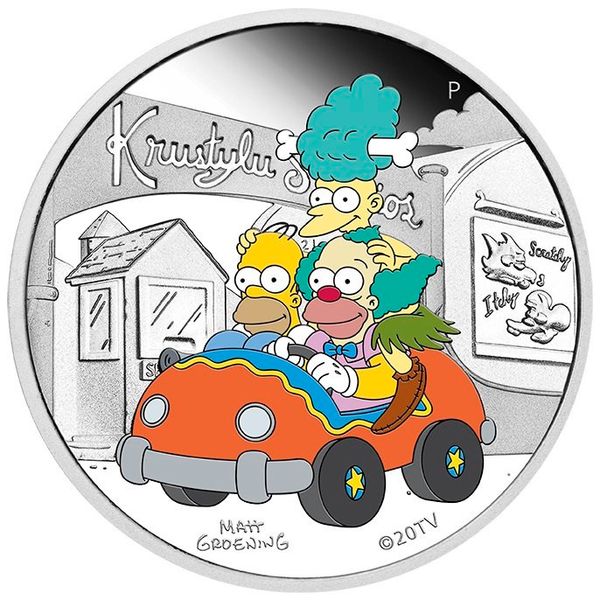 Kup Tuvalu: The Simpson - Krustylu Studios kolorowany 1 uncja Srebra ...