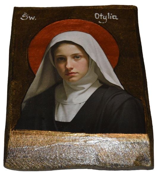 Ikona Święta Otylia orędowniczka w chorobach oczu, uszu i bólach głowy ...