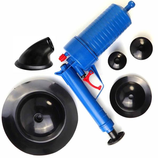 PISTOLET DO UDRAŻNIANIA RUR + 4 KOŃCÓWKI CIŚNIENIOWY PRZEPYCHACZ WC WA ...