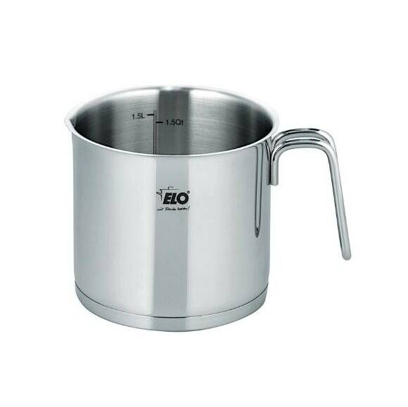 SREBRNY GARNEK DO MLEKA STAL NIERDZEWNA 14CM/1,6L ELO - Arena.pl