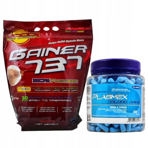 ZESTAW MEGABOL GAINER 737 3000g + PLASMEX 350 KAPS - Arena.pl