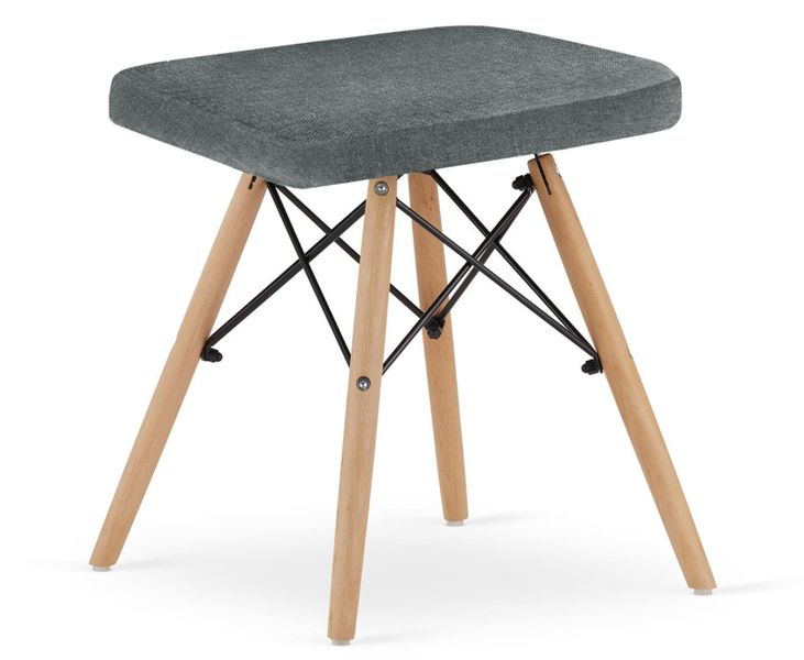 Taboret WERK - szary materiał / nogi naturalne x 1 - Arena.pl