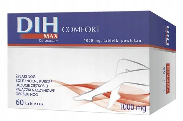 DIH Max comfort diosmina 1000mg żylaki 60 tabletek - Arena.pl