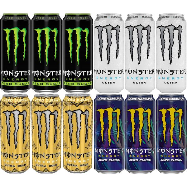 Monster Energy 500ml Classic Zero, Ultra White, Ultra Gold, Lewis ...