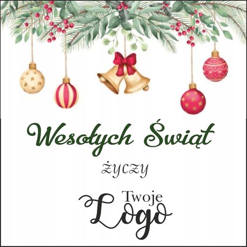 Kup naklejki ŚWIĄTECZNE z życzeniami twoim LOGO 50szt na arena.pl i ...