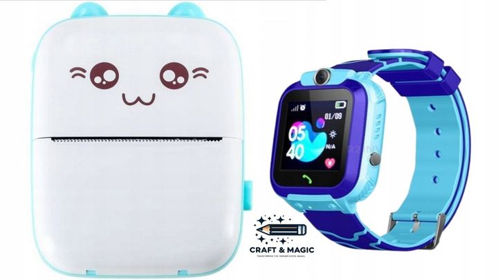 Kup NIEBIESKI SMARTWATCH CRAFT + DRUKARKA TERMICZNA + PAPIER TERMICZNY ...
