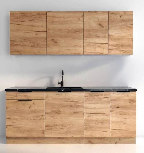 KAMSET Zestaw SET 2 Dąb craft zestaw szafek kuchennych z blatem laminat ...