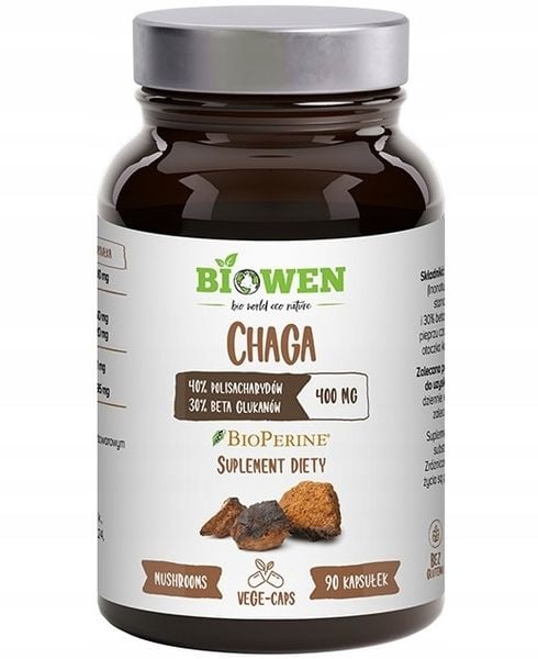CHAGA 400mg GRZYBY WITALNE Biowen 90 kaps Błyskoporek podkorowy - Arena.pl