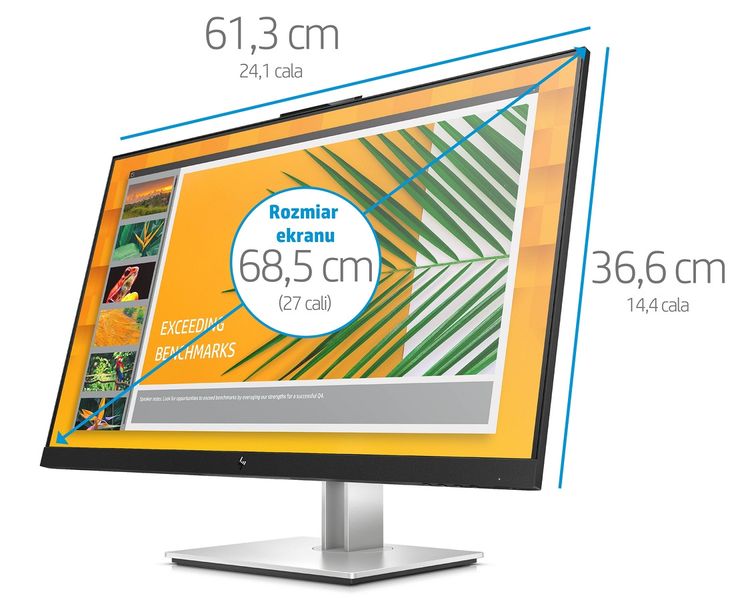 Monitor HP E27d G4 QHD USB-C Docking IPS 75Hz 27 cali 2560x1440 HDMI ...