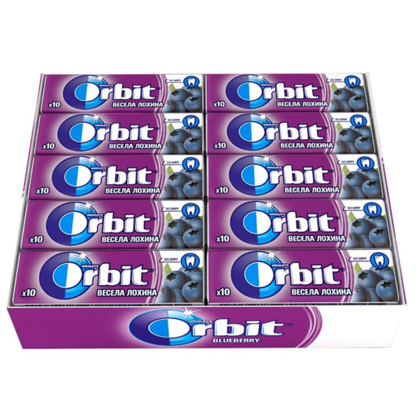 Kup Orbit drażetki Blueberry gumy do żucia 14 g x 30 sztuk na arena.pl ...