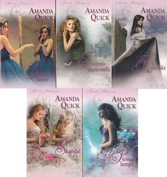 Romans historyczny Zestaw 5 książek Skandal, Kontrakt, Sekrety luster, Płonąca lampa, Trucizna ...