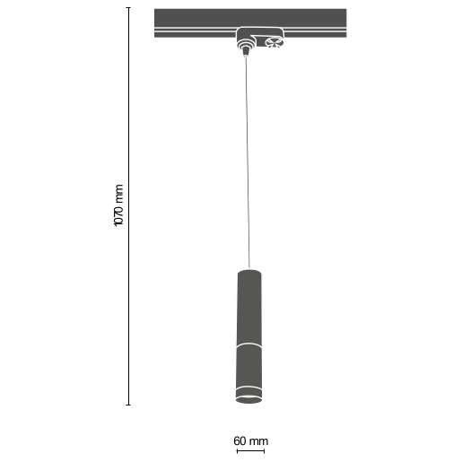 LAMPA wisząca KAVOS 0402 Amplex tuba OPRAWA metalowy zwis do 3-fazowego ...