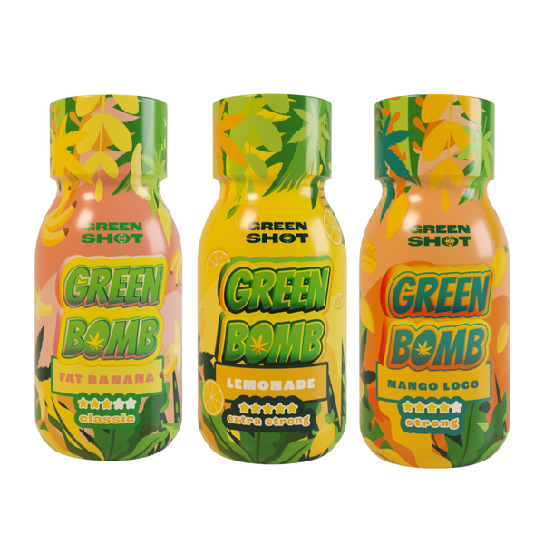 3x Green Bomb Fat Banana, Lemonade, Mango Loco Strong Out 100ml - Arena.pl