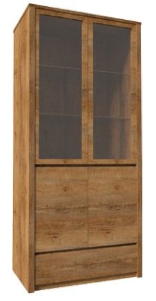 Witryna MONTANA W2D Dąb lefkas ciemny bez LED - Arena.pl