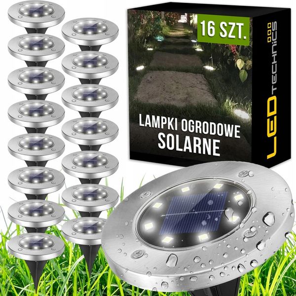 Kup 16x LAMPKA SOLARNA Gruntowa Dogruntowa Ogrodowa Najazdowa LED LAMPA ...