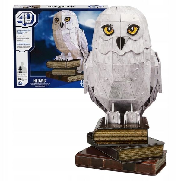 HARRY POTTER PUZZLE 3D FIGURKA MODEL HEDWIGA SOWA DO ZŁOŻENIA 4D BUILD ...