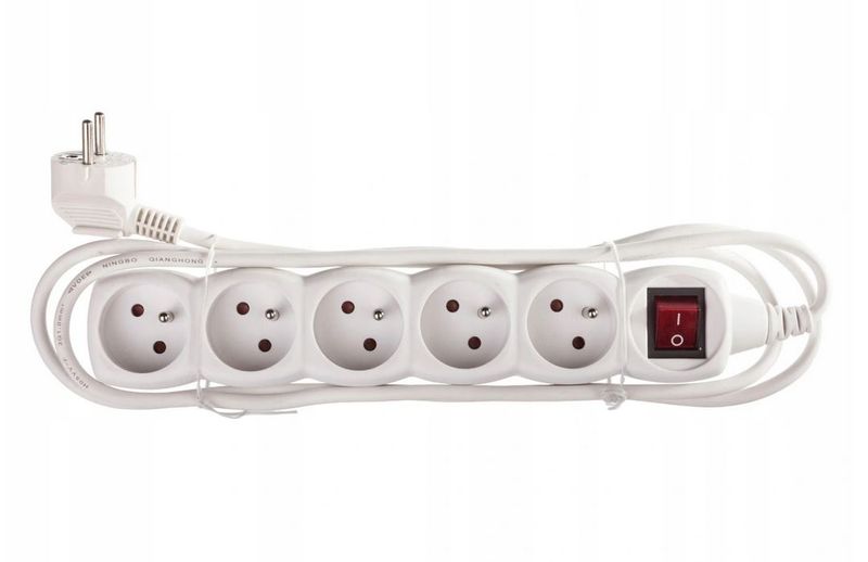 Przedłużacz mieszkaniowy 2 metry 5-GN z uziemieniem wyłącznik E1512 ...