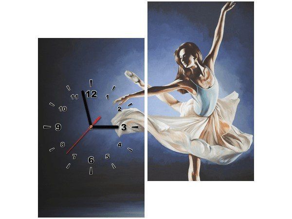 60X60 KWADRAT ZEGAR OBRAZ ŚCIENNY BALLET DANCER IN 4TH ARABESQUE OBRAZ ...