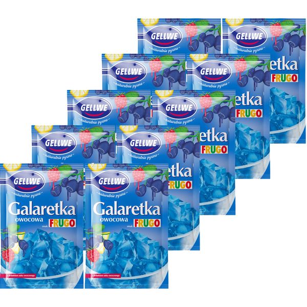 Gellwe Galaretka o smaku Frugo niebieska 72 g x 10 sztuk - Arena.pl