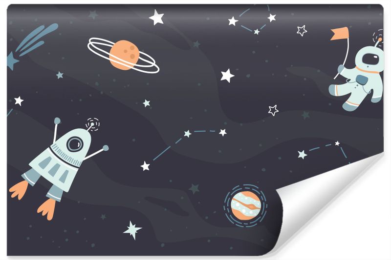 Fototapeta Dla Dzieci ASTRONAUTA Planety Kosmos Gwiazdy 180cm x 120cm - Arena.pl