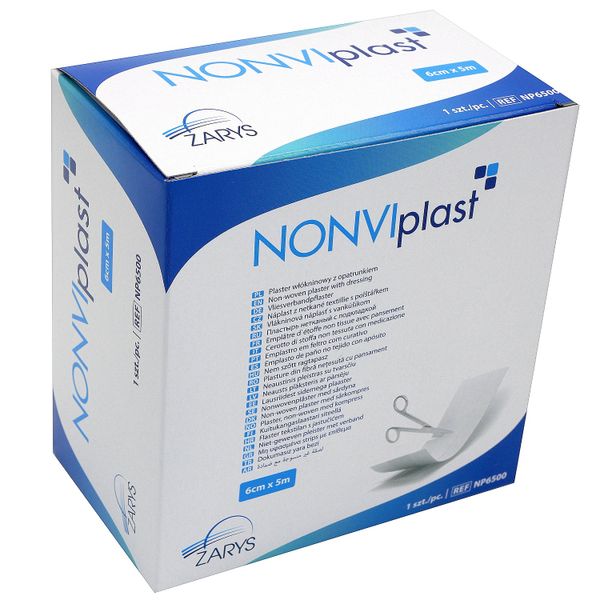 Plaster włókninowy z opatrunkiem 6 cm x 5 m - Arena.pl