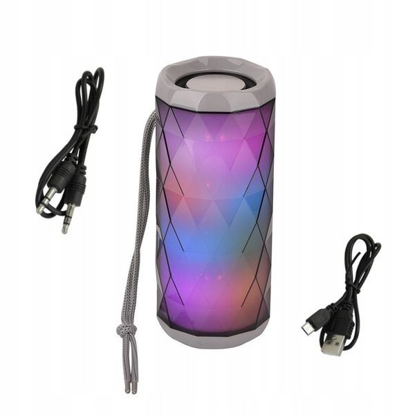 Głosnik świecący przenośny bezprzewodowy Bluetooth LED z radiem maly TG 167 - Arena.pl