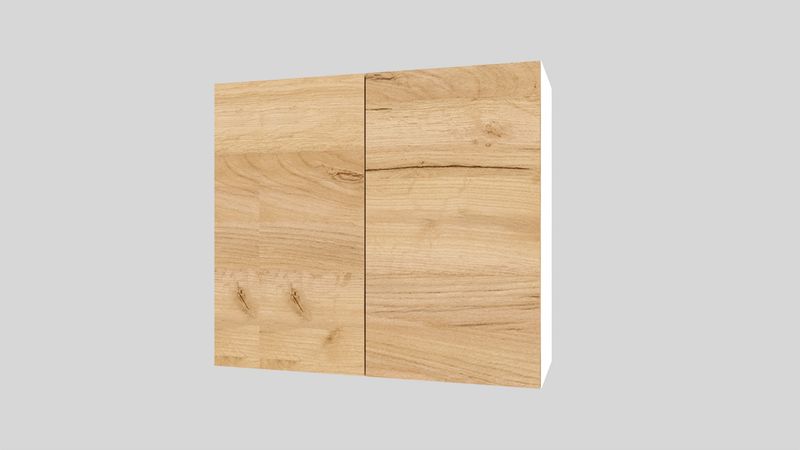 KAMSET Szafka wisząca SET W80/71 z 2 drzwiami laminat, dąb craft, biały ...