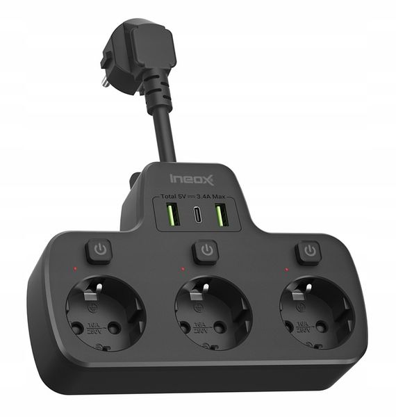 Kup Rozdzielacz Listwa Zasilająca Wielofunkcyjna AC-USB Ineox LZW-3UB ...