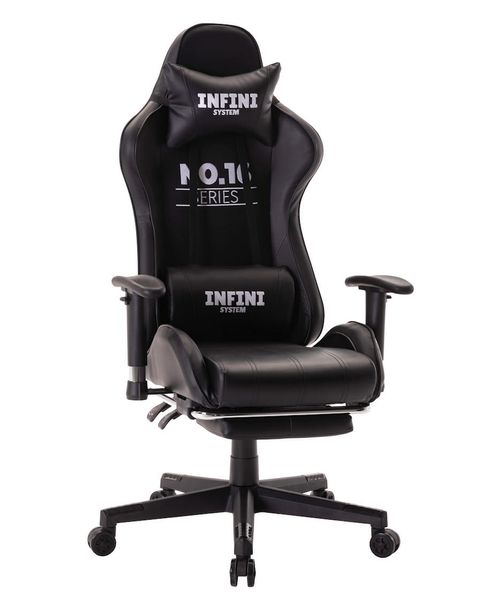 Fotel Gracza Infini series No.16 BLACK, krzesło gamingowe z podnóżkiem ...
