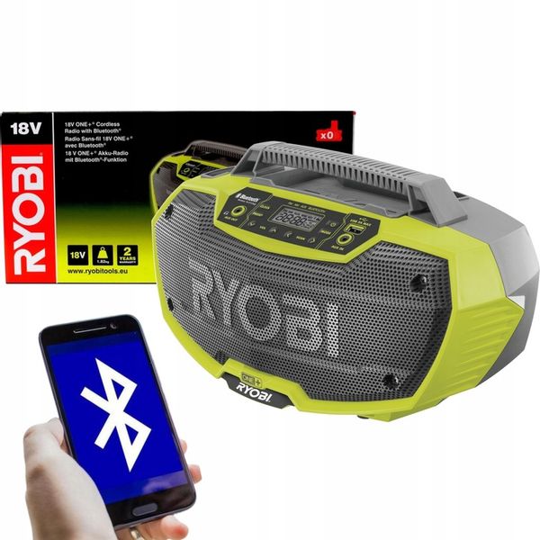 RYOBI RADIO STEREO BLUETOOTH 18V SYSTEM ONE+ FM BEZ AKUMULATORA R18RH-0 ...