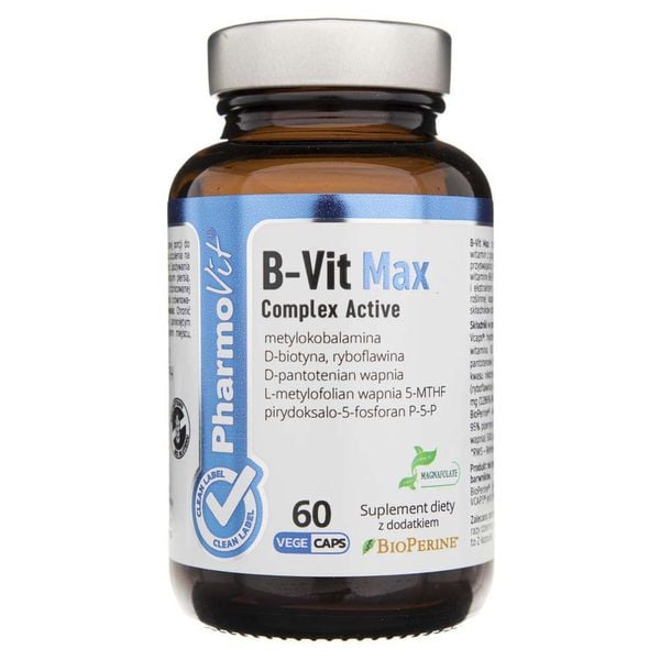 Pharmovit B-Vit Max Complex Active - 60 kapsułek - Arena.pl