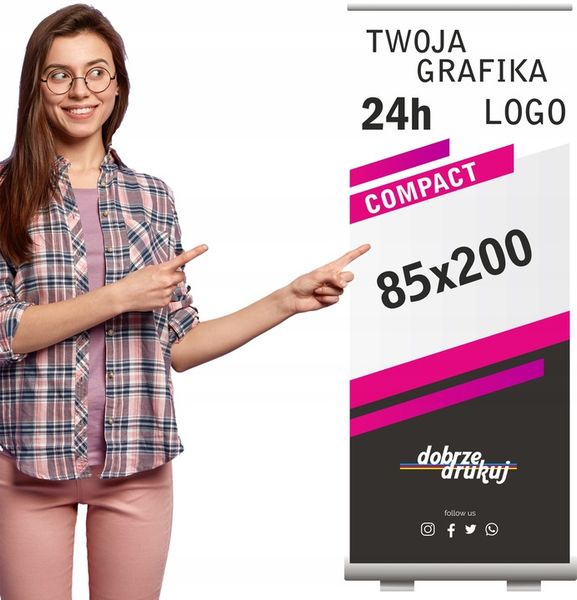 ROLL-UP 85x200, ROLLUP z wydrukiem 24h BLOCKOUT - reklama TARGI - Arena.pl