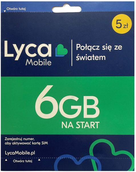 Lyca Mobile starter 5zł 6GB na start karta SIM - Arena.pl