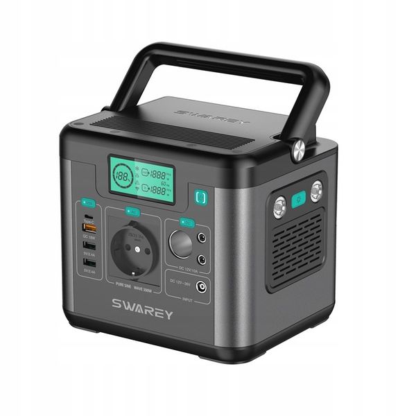Kup STACJA ZASILANIA POWER BANK SWAREY SOLAR GENERATOR 300W 230V Type-C ...